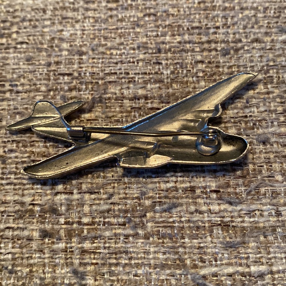 Vintage World War Ii Airplane Sweetheart Pin Brooch G… - Gem